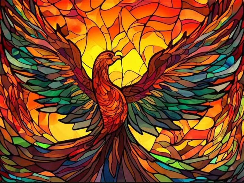 Phoenix Glass Art Gem Painting Kit – Gem Canvas LB